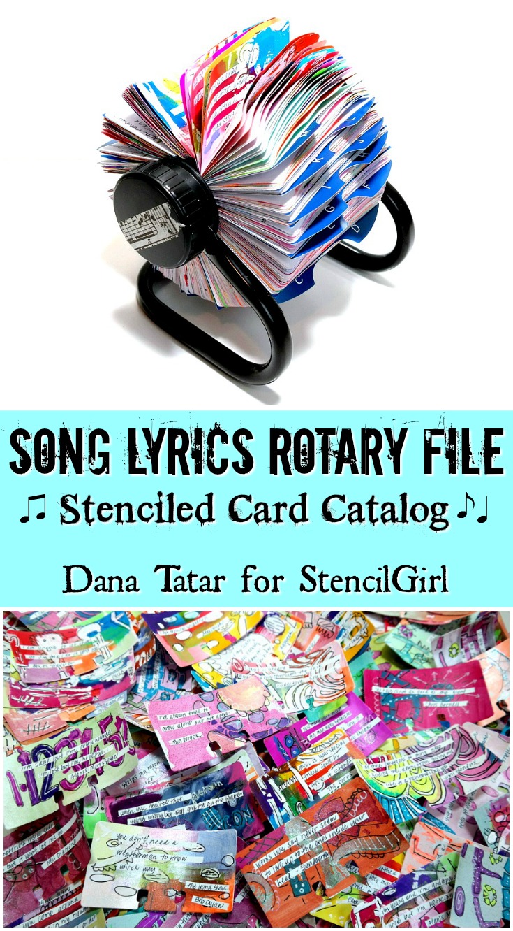 Song Lyrics Rotary File - StencilGirl Guest Designer