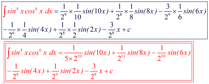Integration of power of trig functions ( exponent: even) PART2/2 ...