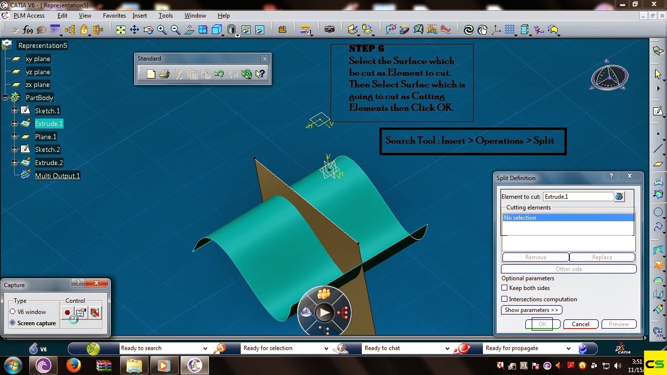 How To Use Split Surface Tool In Catia Caddskills