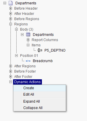 Notes on Oracle: APEX: Show Actions menu with Authorization