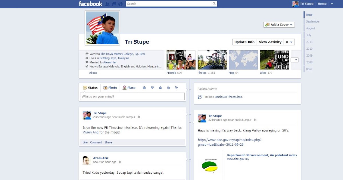 Turning Your Facebook into Timeline View ~ TRISTUPE.COM