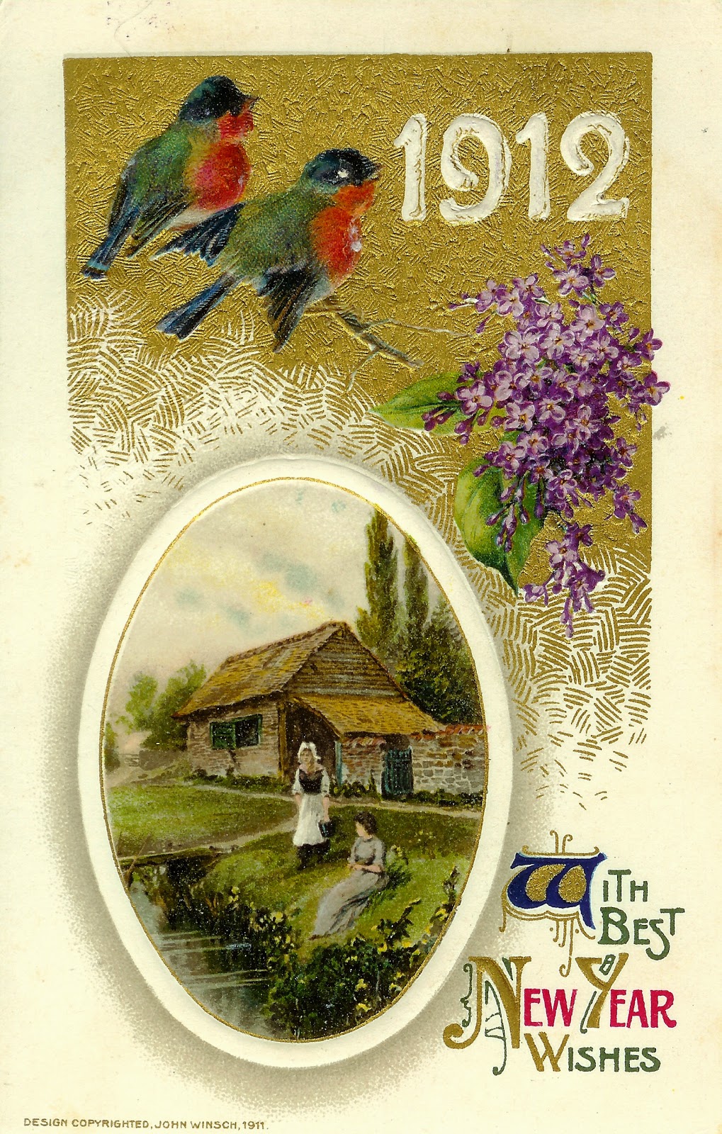 Writerquake: Old Postcard Wednesday--1912 New Year (and time capsule of ...