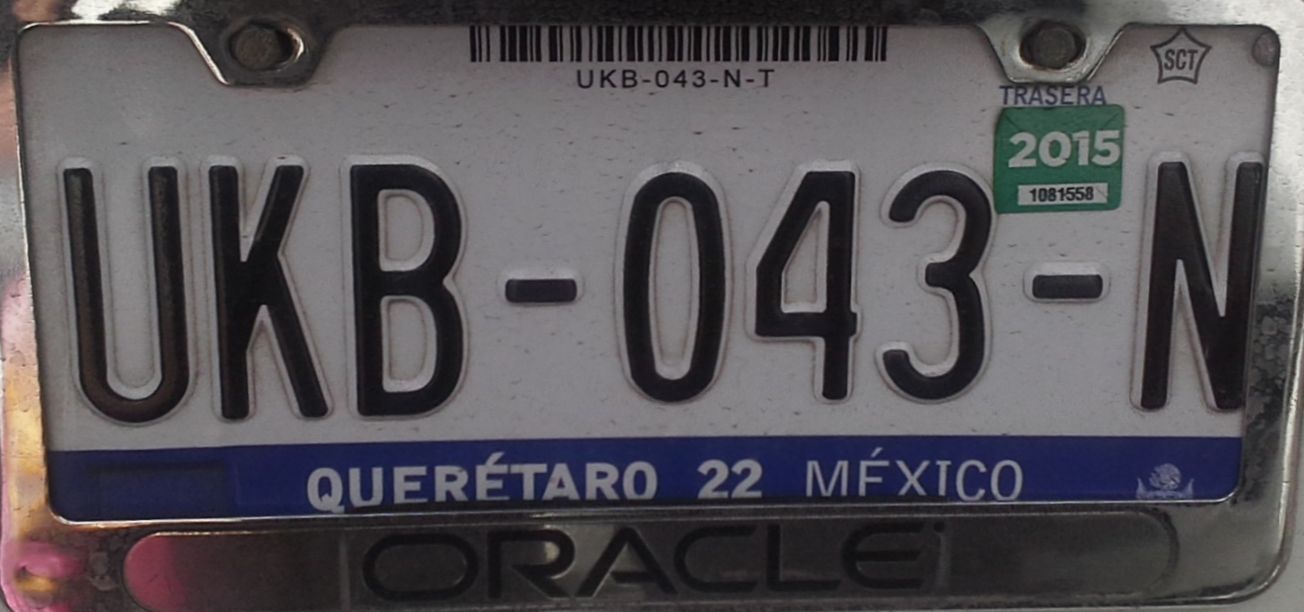 Placas de Autos de México y otras COS-999-AS: 2016