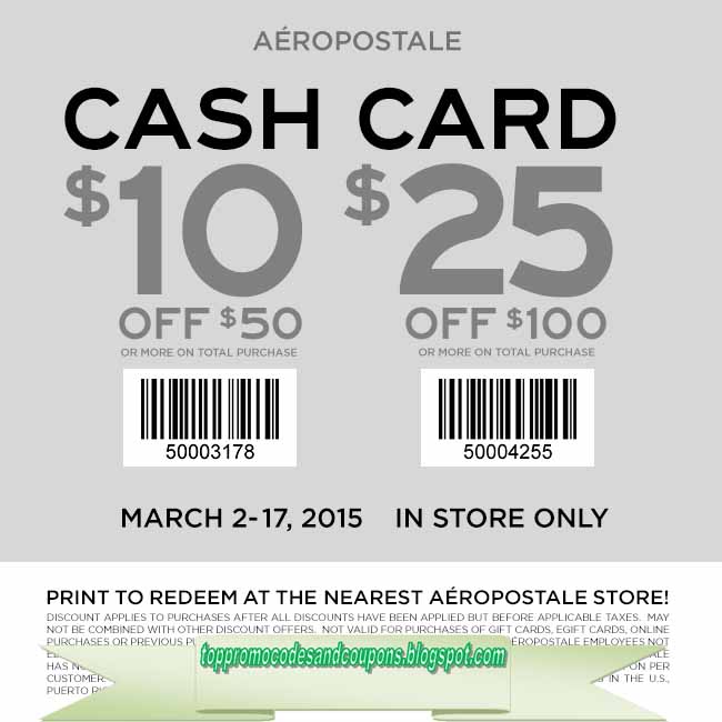 Free Promo Codes and Coupons 2023: Aeropostale Coupons