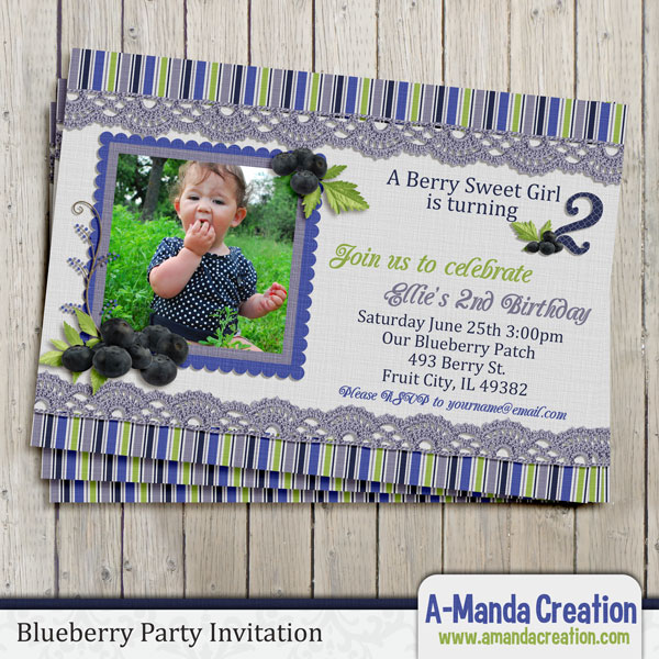 A-Manda Creation: Blueberry Invitation and Bundle