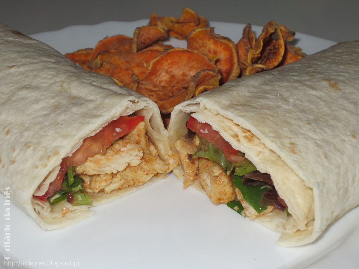 O diário da Inês: Wraps simples com chips de batata doce