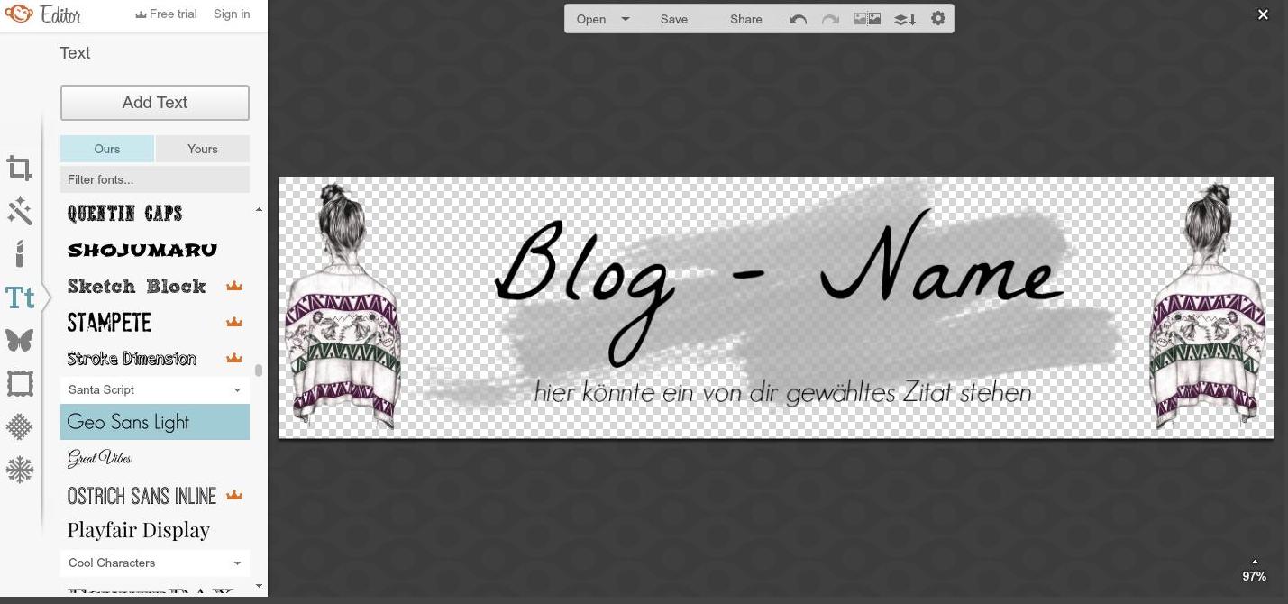 Melissabooklover: DIY: Blog - Header erstellen