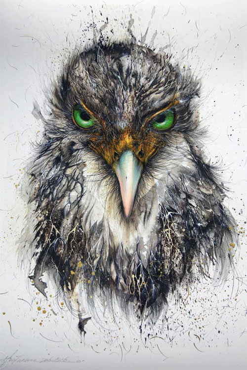 My Owl Barn: Splattered Paint Animal Portraits by Hua Tunan