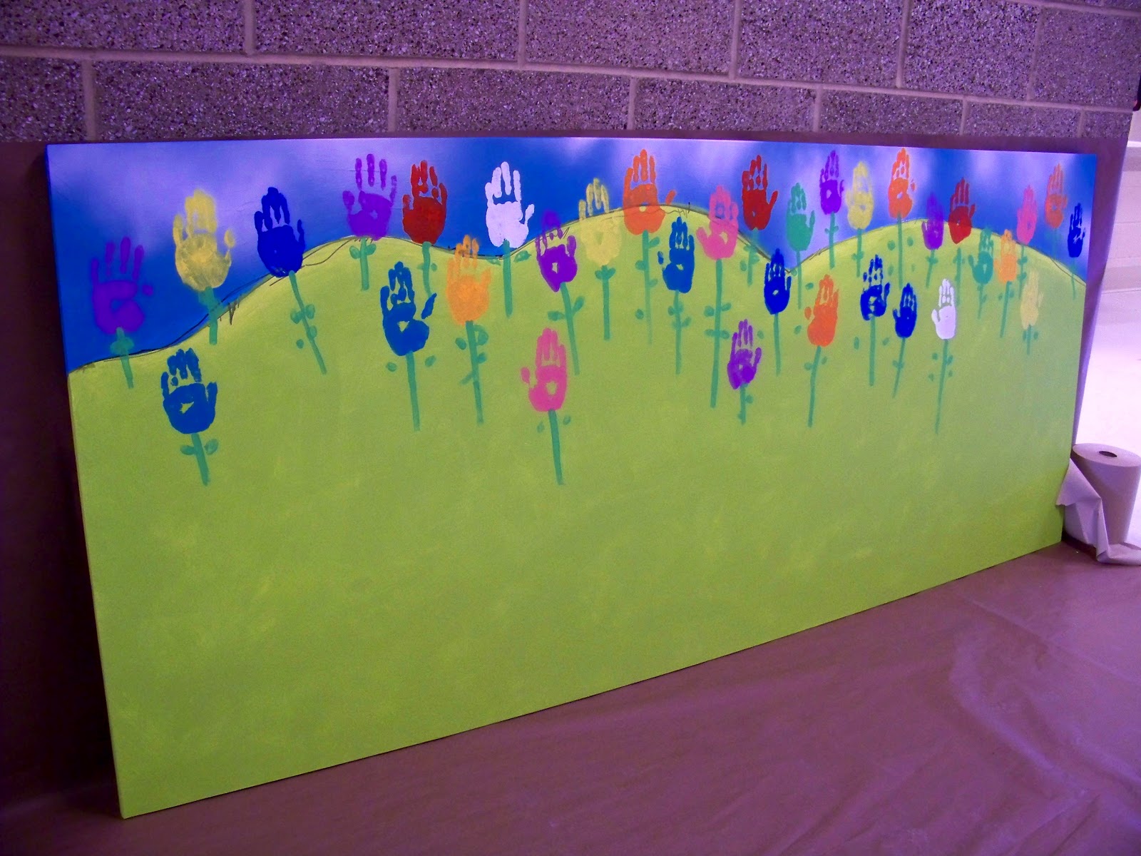 candice ashment art: A Field of Tulips - Hand Art - kindergarten style...