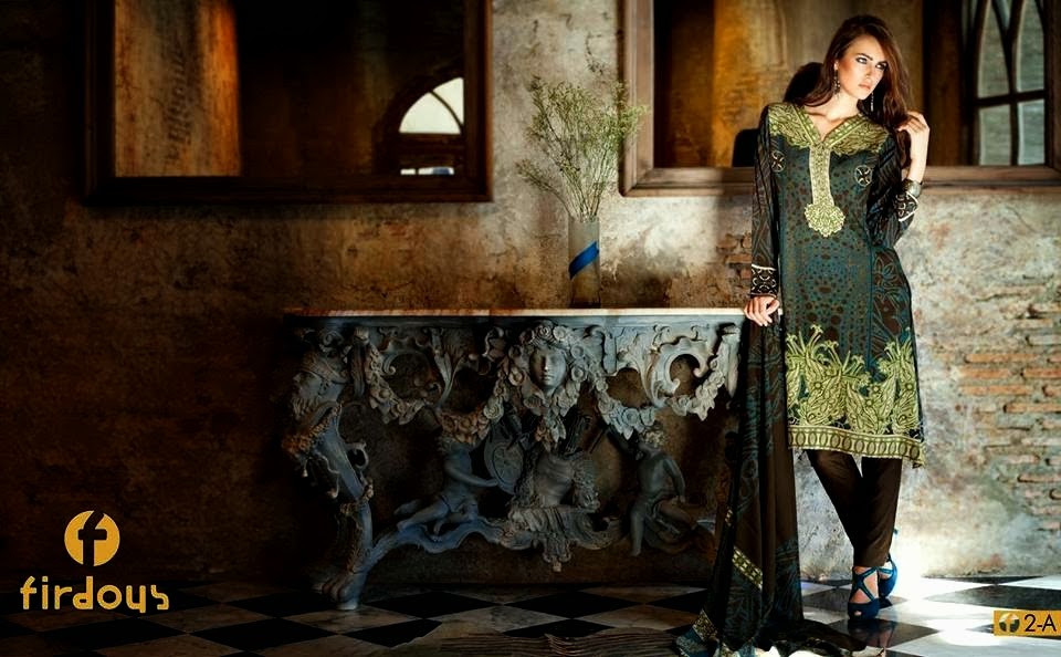 Best Linen Dress for Girls by Firdous | Firdous Viscose Collection 2014 ...