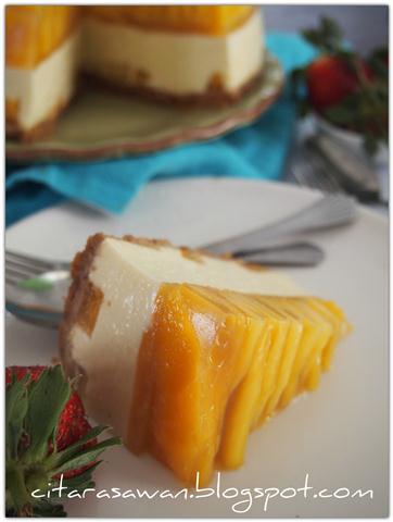 Chilled Mango Cheese Cake / Kek Keju Mangga Dingin ~ Must Read!