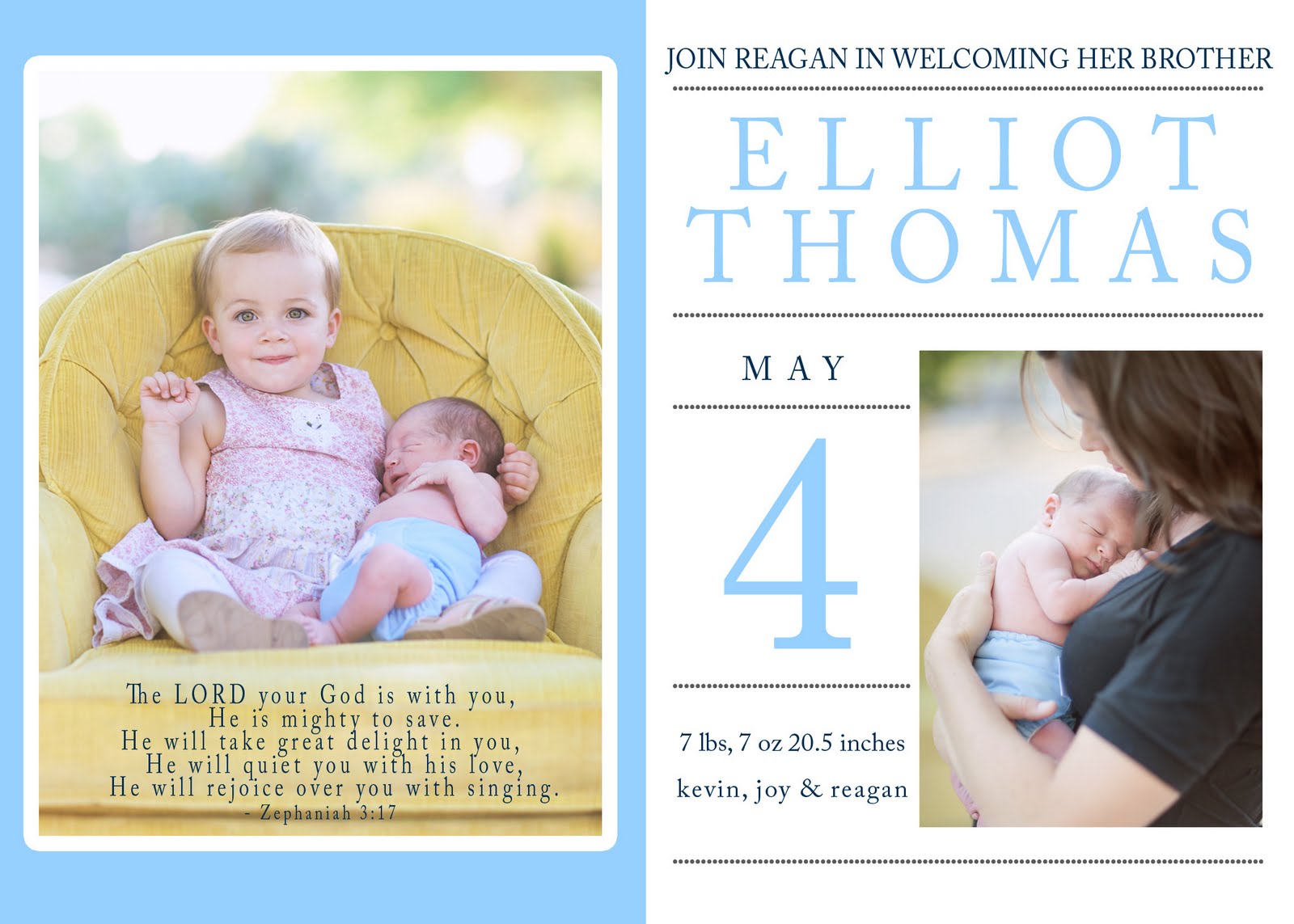 iDesign: big sister welcomes baby brother announcement