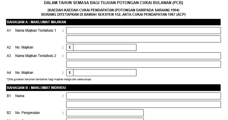 CUKAI PENDAPATAN: Borang PCB