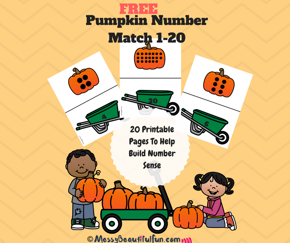 Messy, Beautiful, Fun: FREE Worksheet Wednesday: Pumpkin Number Match 1-20