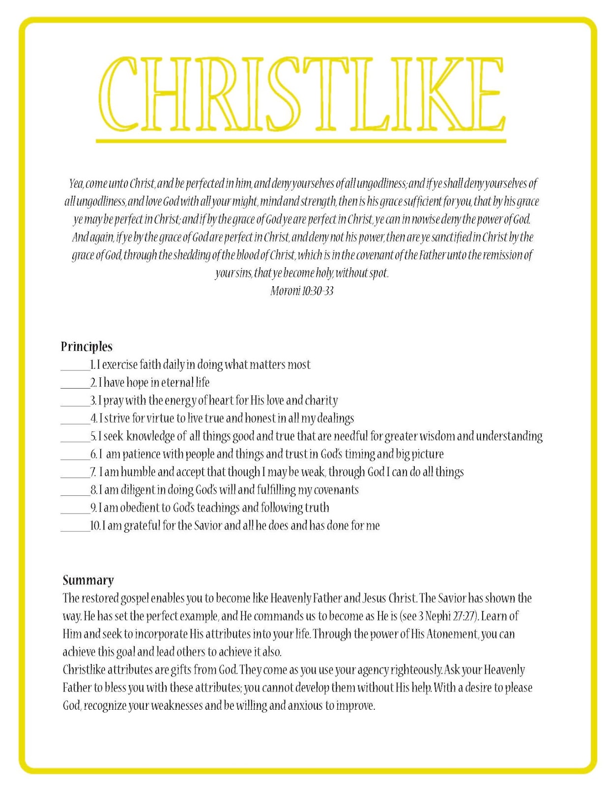 Renew: Christlike Attribute Cards