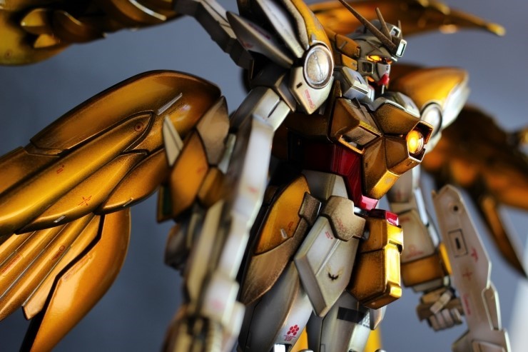 GUNDAM GUY: MG 1/100 Wing Zero Custom 'Gold Wing' - Painted Build