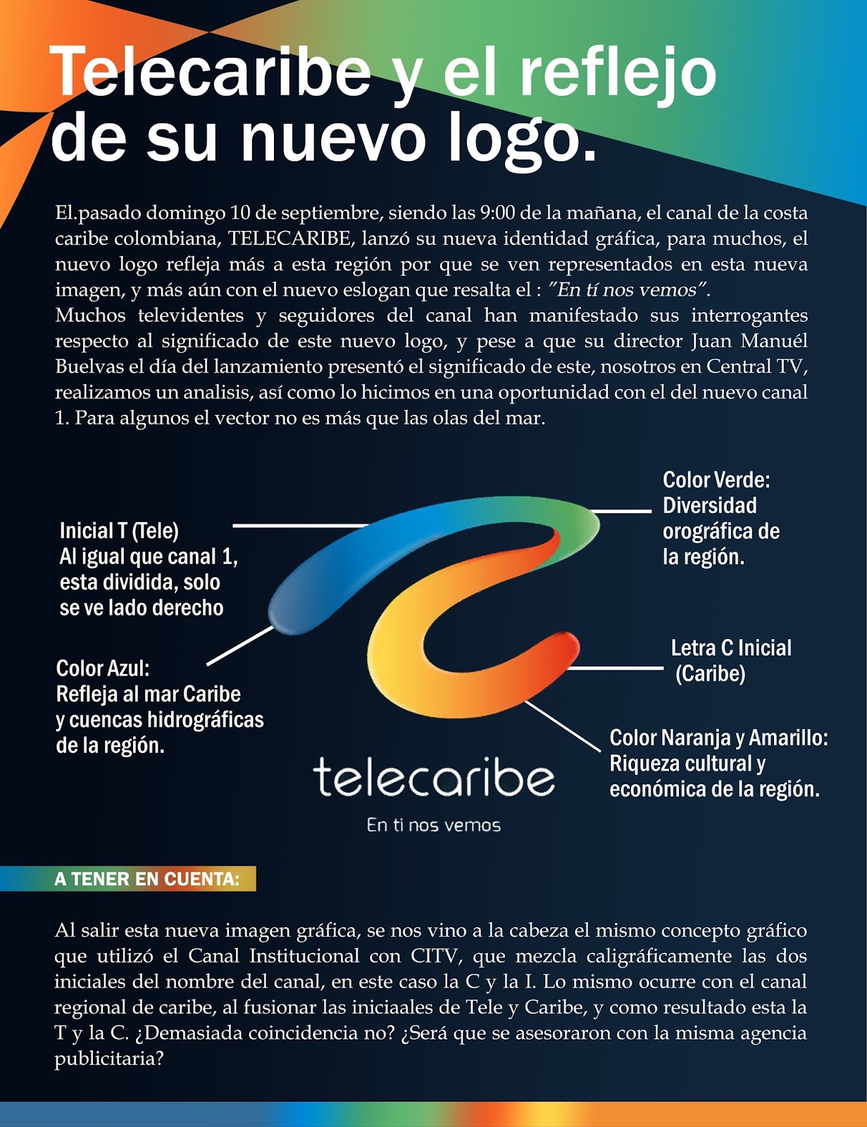 Telecaribe y el reflejo de su nuevo logo. - Central Plus | Actualidad ...