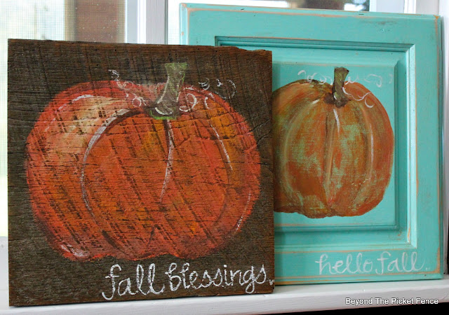 Beyond The Picket Fence: Painted Pumpkins Signs