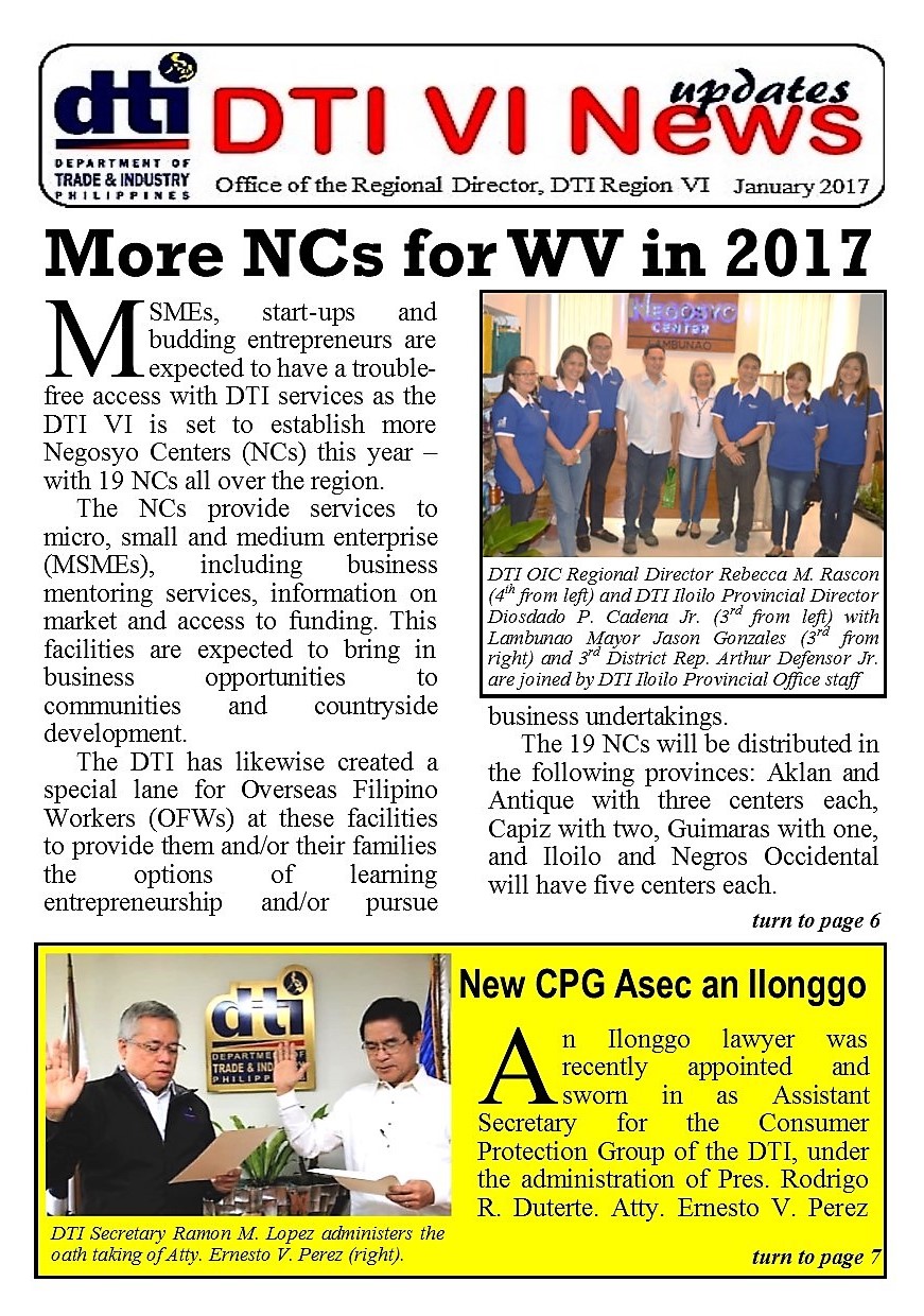 DTI VI News: DTI News Updates: January 2017