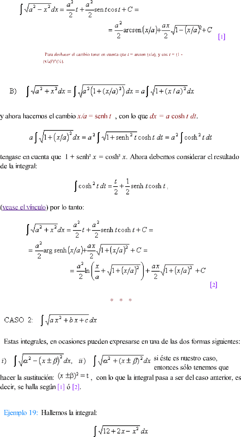 CÁLCULO DE INTEGRALES CON RAÍCES Y RADICALES EJERCICIOS RESUELTOS
