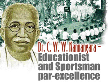 Richmond College: Dr. C. W. W. Kannangara - Educationist and Sportsman ...