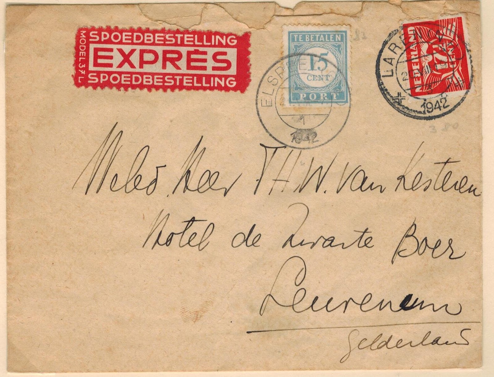 Netherlands Postal History: Domestic Postage Due Mail : 1925 - 1946