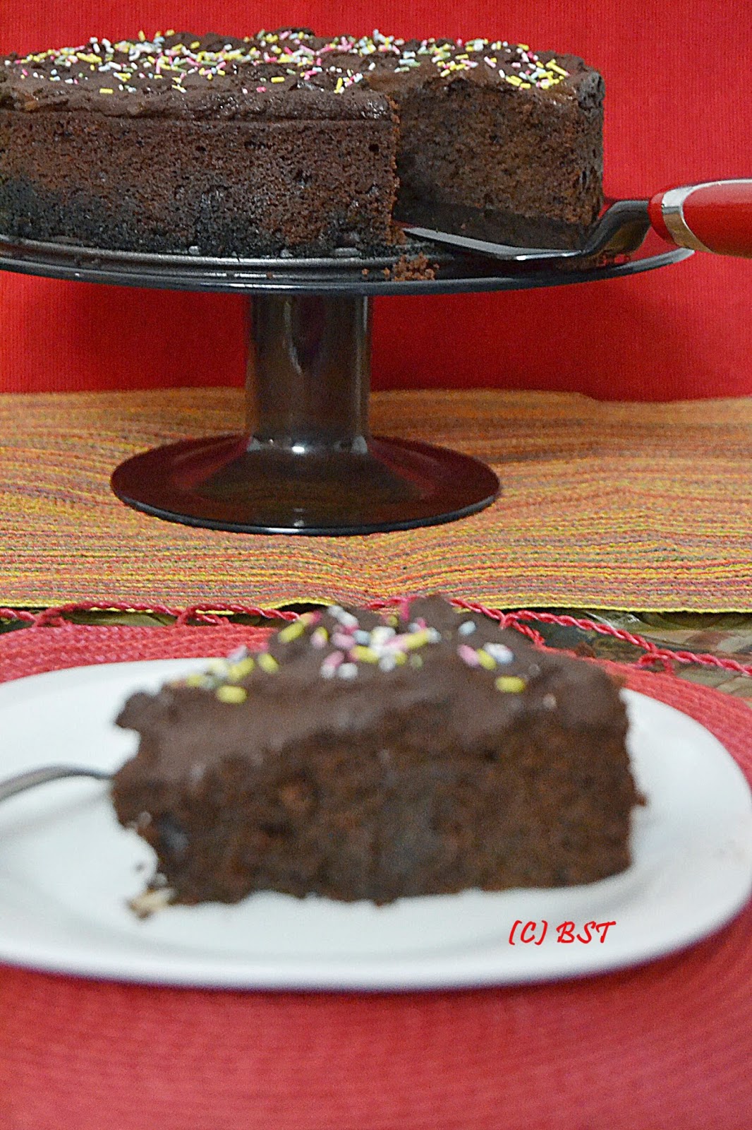 The Big Sweet Tooth: Dark Chocolate Cake with Chocolate Ganache