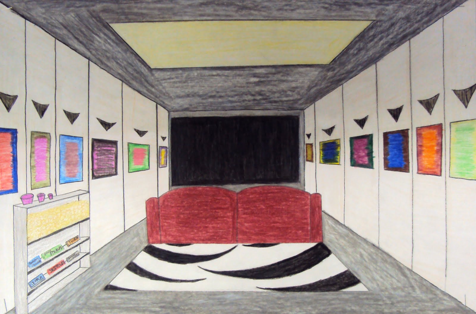Art 1: One Point Perspective Room