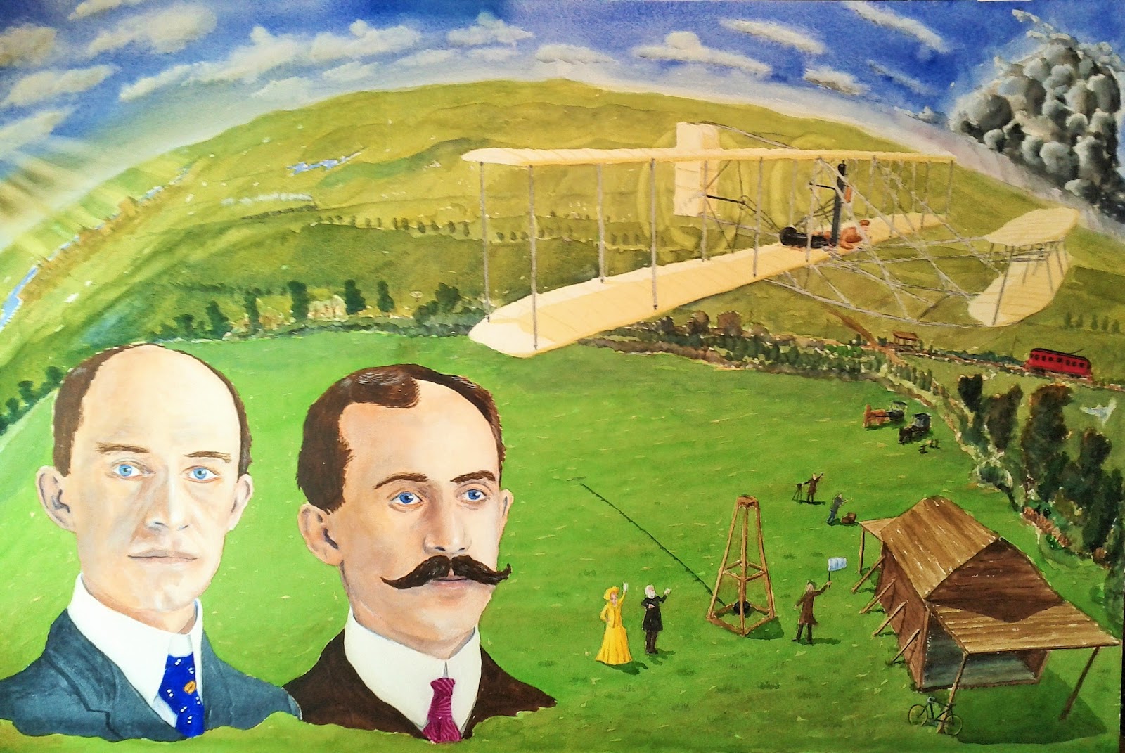 David J. Wright: Watercolor Painting: Wright Brothers, 2015