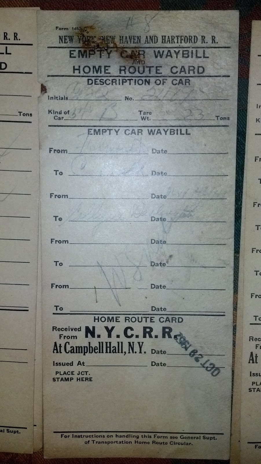 Randy's Layout Blog: Operations: Empty Car Waybill and Home Route Cards