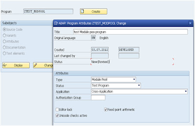 SAP Blogs: Step by Step Module pool program