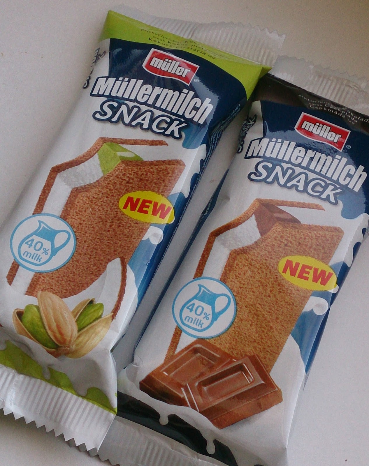 Chwile zasłodzenia: batony Muller Mullermilch Snack smak Kokos-pistacja ...