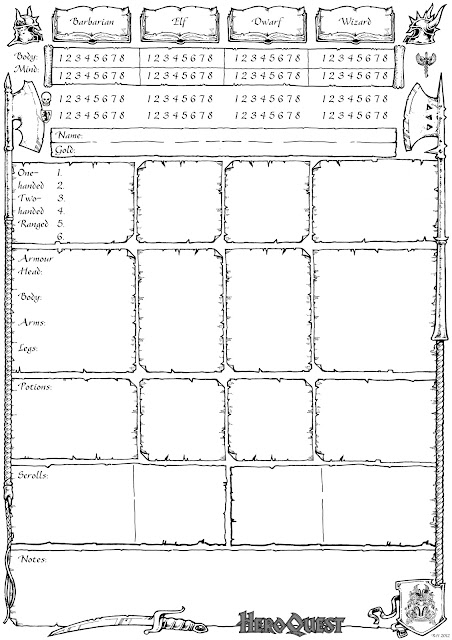 Ye Olde Inn's Community Blog on HeroQuest: Custom Character Sheet
