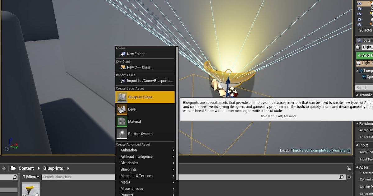 Team Game Production: Creating a Class Blueprint (Tutorial #3, #4, and #5)