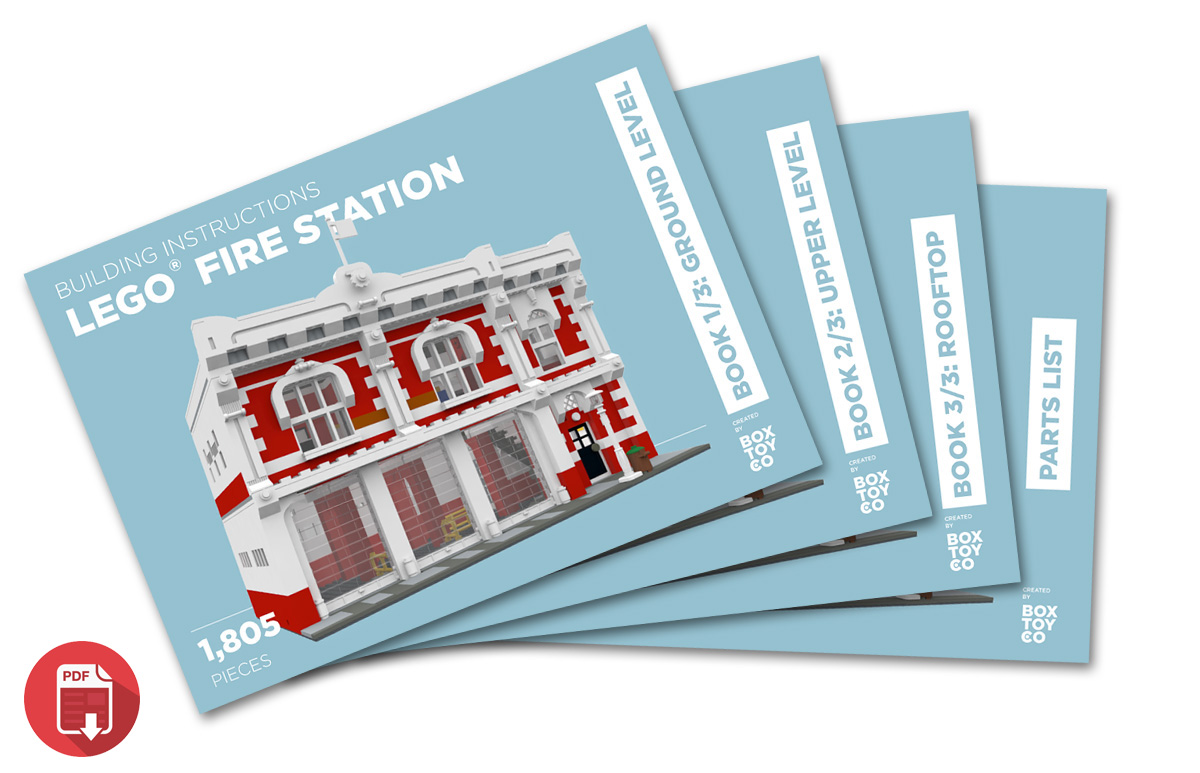 Custom8 x BrickToyCo: Custom LEGO® Fire Station MOC Instructions