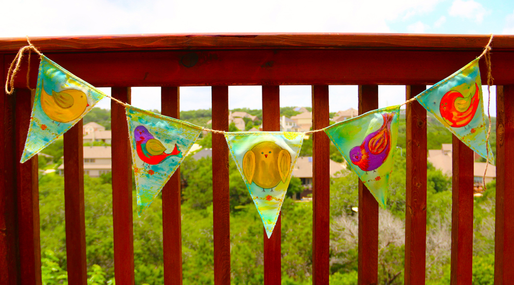 Art Happens: Hand Painted Bird Banner And Pillow