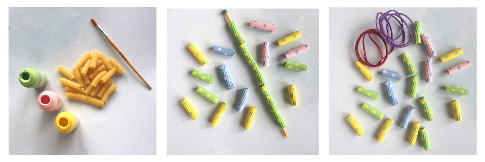 guavajellyforkids: making pasta threading beads