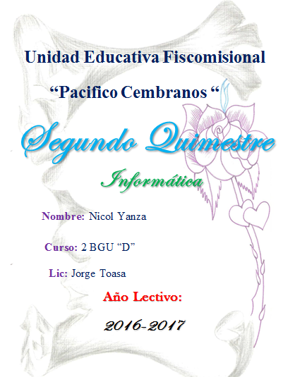 COMPUTACIÓN 2016-2017: CARATULA DEL SEGUNDO QUIMESTRE