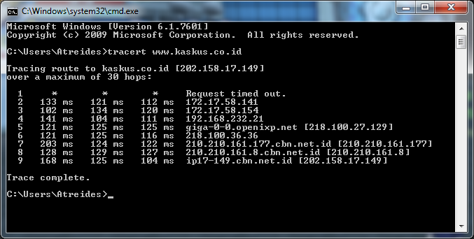 Bundan's Blog: Pengujian Traceroute di CMD