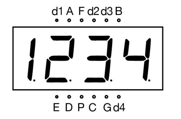 Pallav: 7 Segment 4 digit display using Arduino MEGA 2560