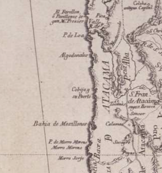 Tocopilla y su Historia: ALGODONALES EN EL MAPA DE CANO Y OLMEDILLA (1775)