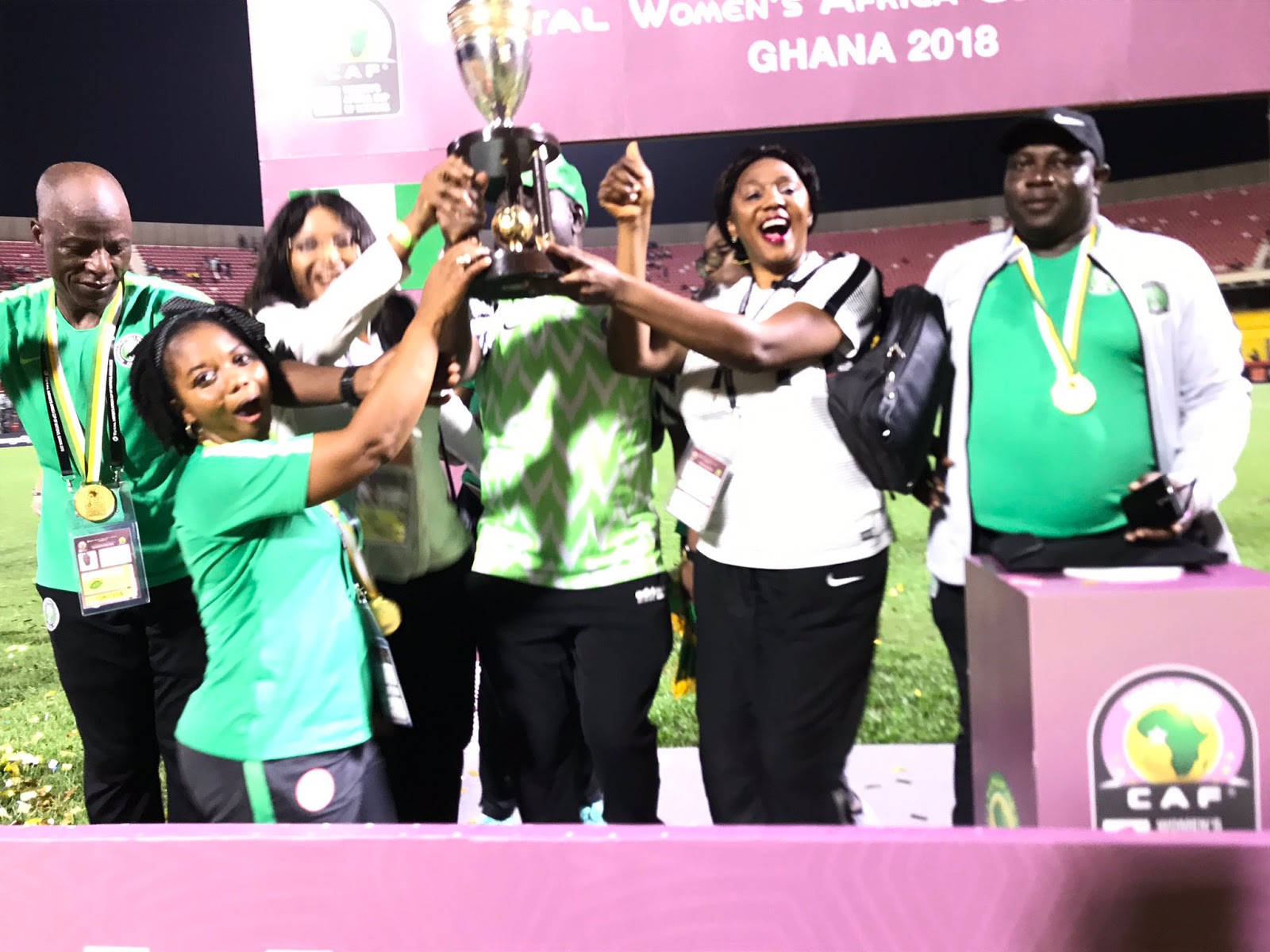 See how the Nigerian Super Falcons are singing to celebrate their 2018 ...