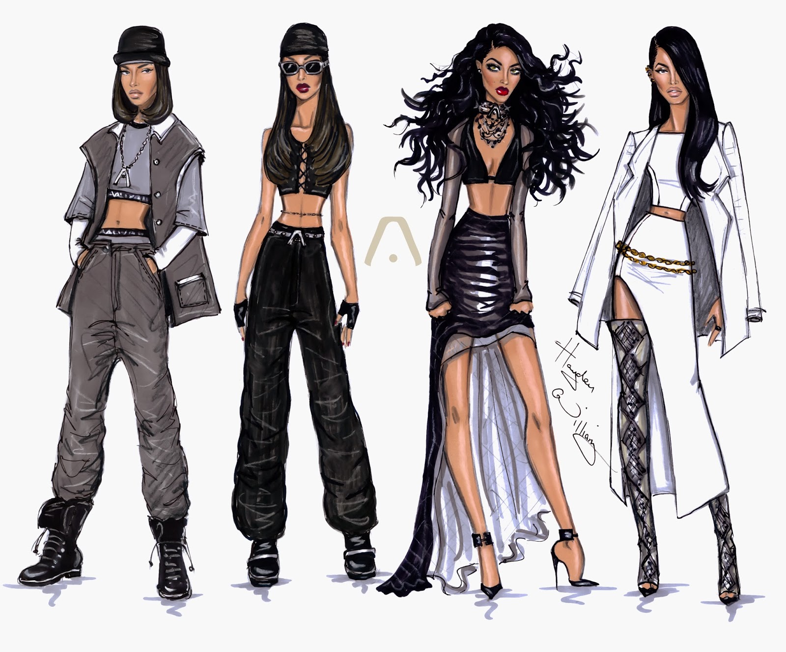 Hayden Williams Fashion Illustrations: The Evolution of Aaliyah by ...