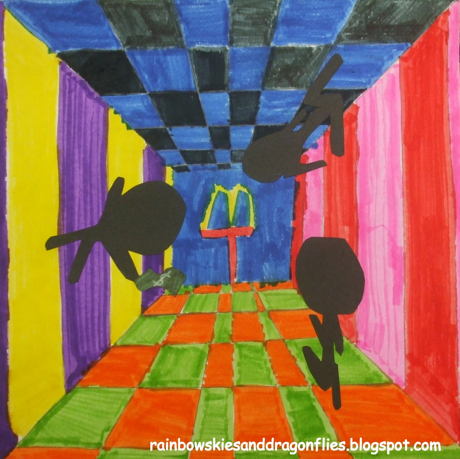 Rainbow Skies & Dragonflies: 1 Point perspective and 5th Grade