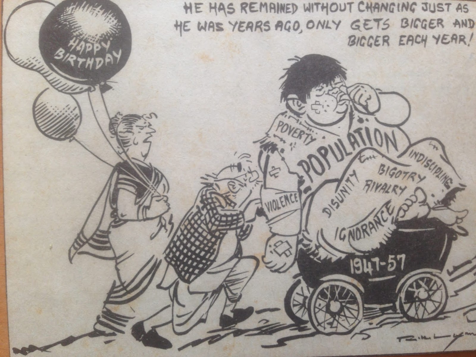 R.K. Laxman's Cartoons: Population Growth