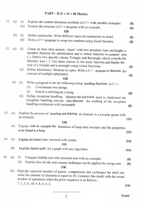 EC2202 Data Structures and Object Oriented Programming in C++ May June 2016 Question Paper ...
