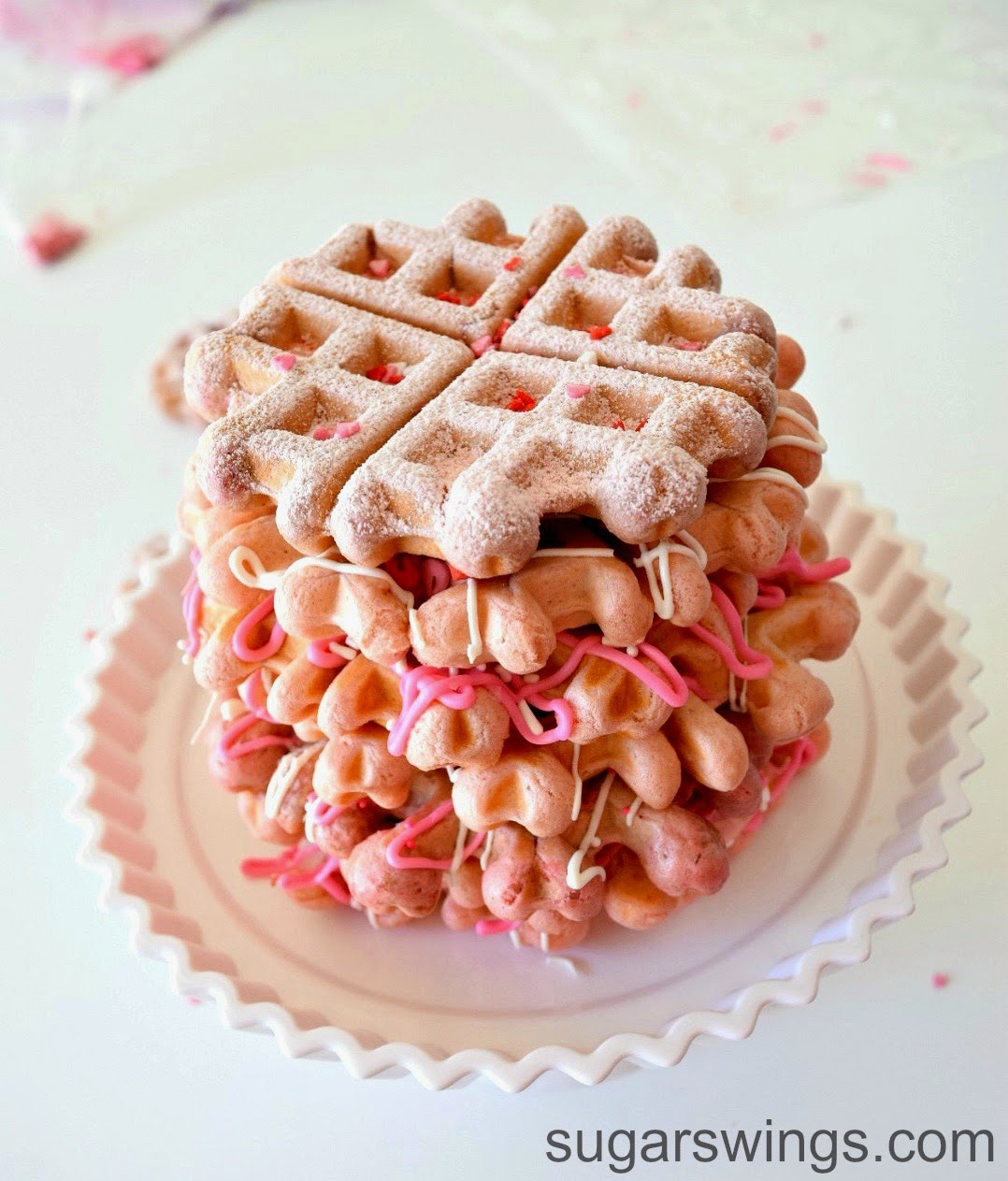 Sugar Swings! Serve Some: Pink Beignet Waffles with Sprinkles