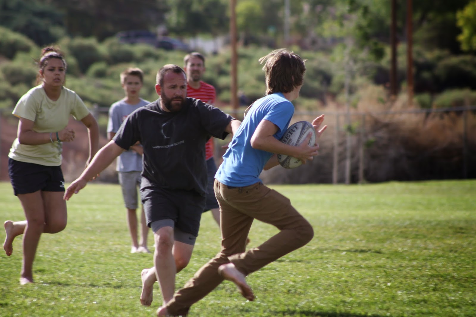 Snapshots of Te Mana Rugby: Barefoot Game