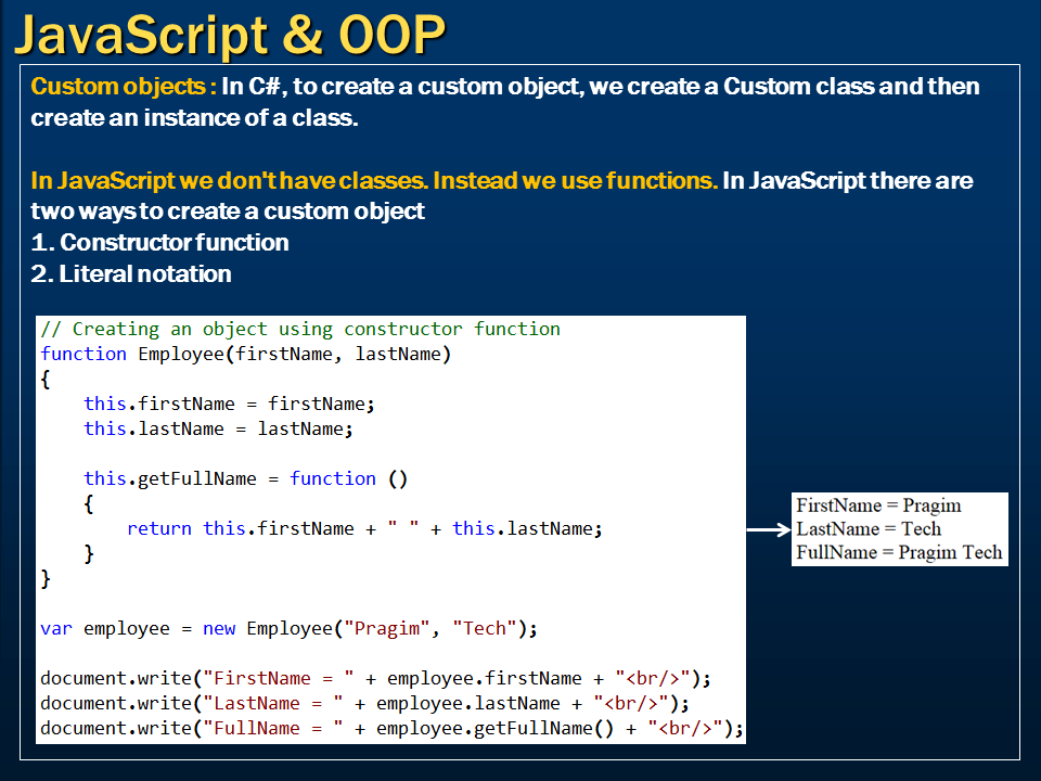 Sql Server Net And C Video Tutorial Javascript And Object Oriented Programming 5615