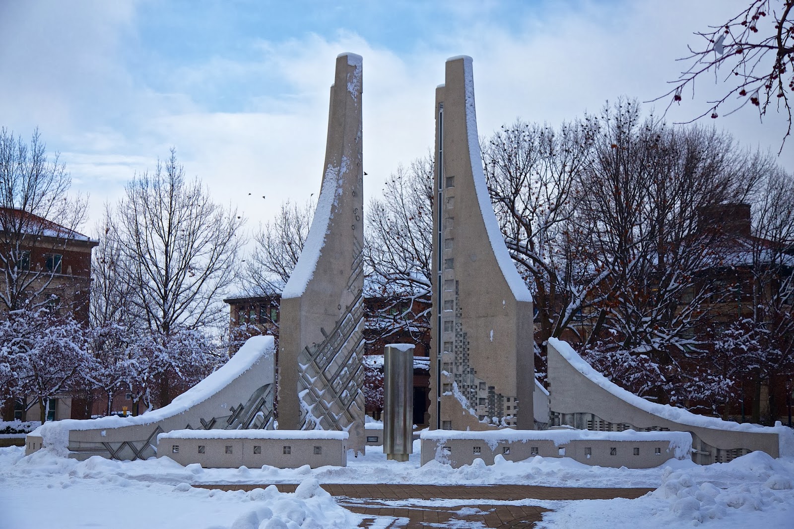 Paul, Lynne, Anja, Isabel & Connor: Purdue in the Snow
